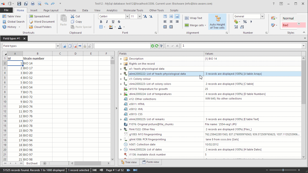 ALink - Edition of data