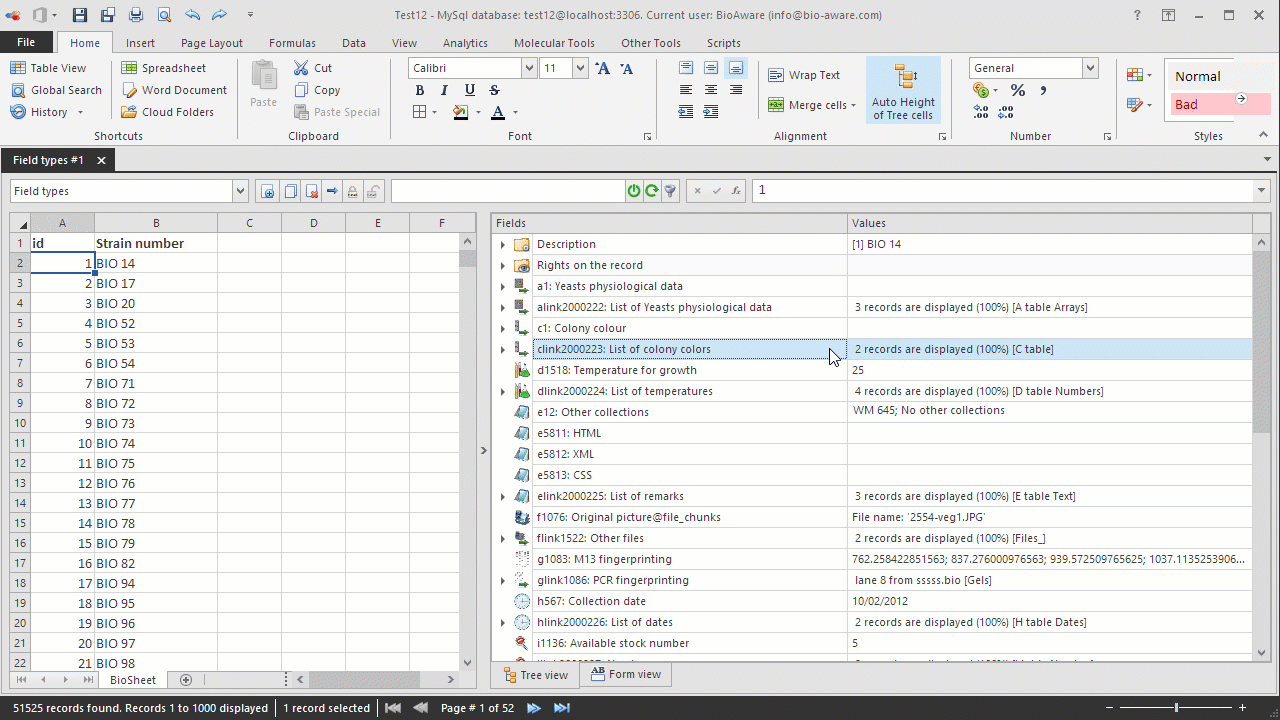 CLink - Edition of data