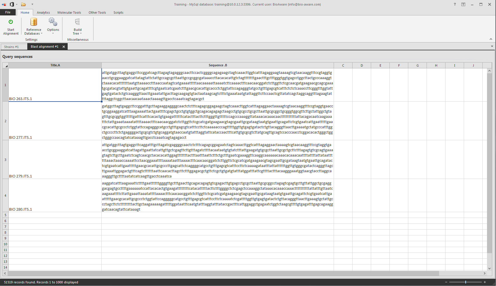 BLAST / Align sequences with reference db