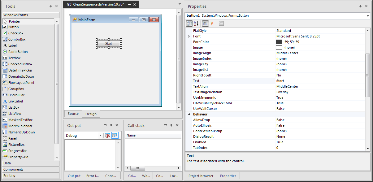 Design a window form